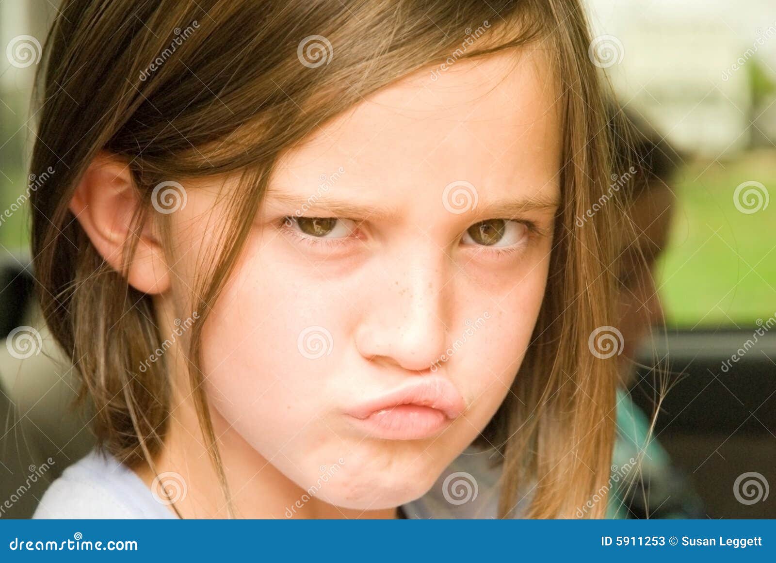 Unglückliches Mädchen/Schmollen Stockbild - Bild von kaukasisch ...