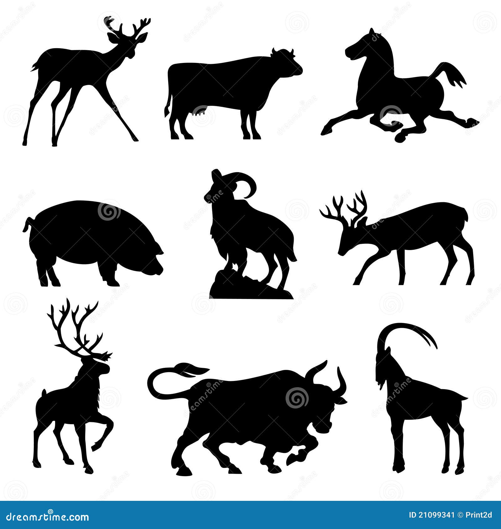 Ungulates Animals Cartoon Vector | CartoonDealer.com #21099341