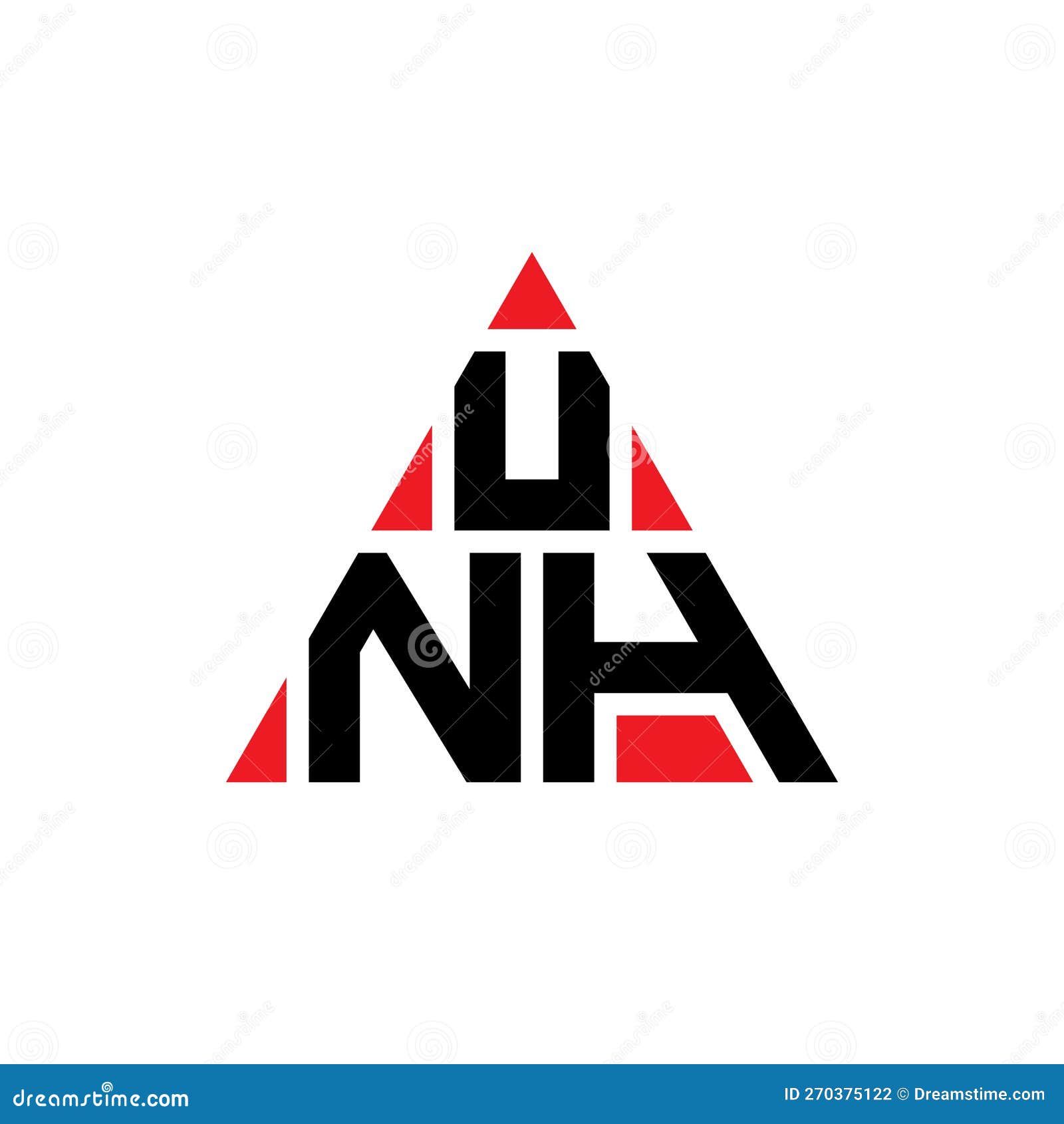UNH Triangle Letter Logo Design with Triangle Shape. UNH Triangle Logo ...