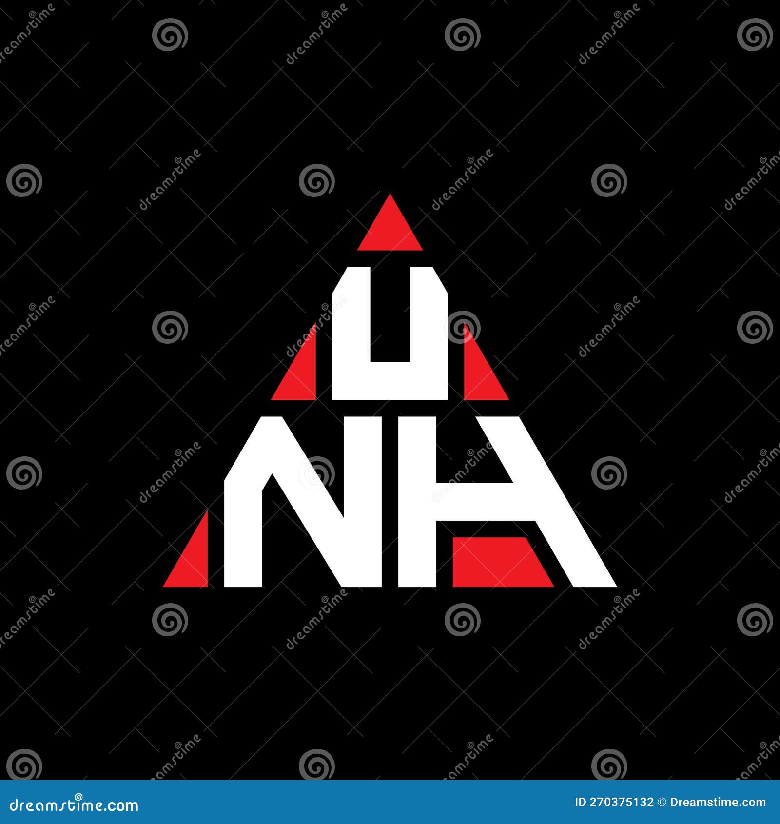 UNH Triangle Letter Logo Design with Triangle Shape. UNH Triangle Logo ...