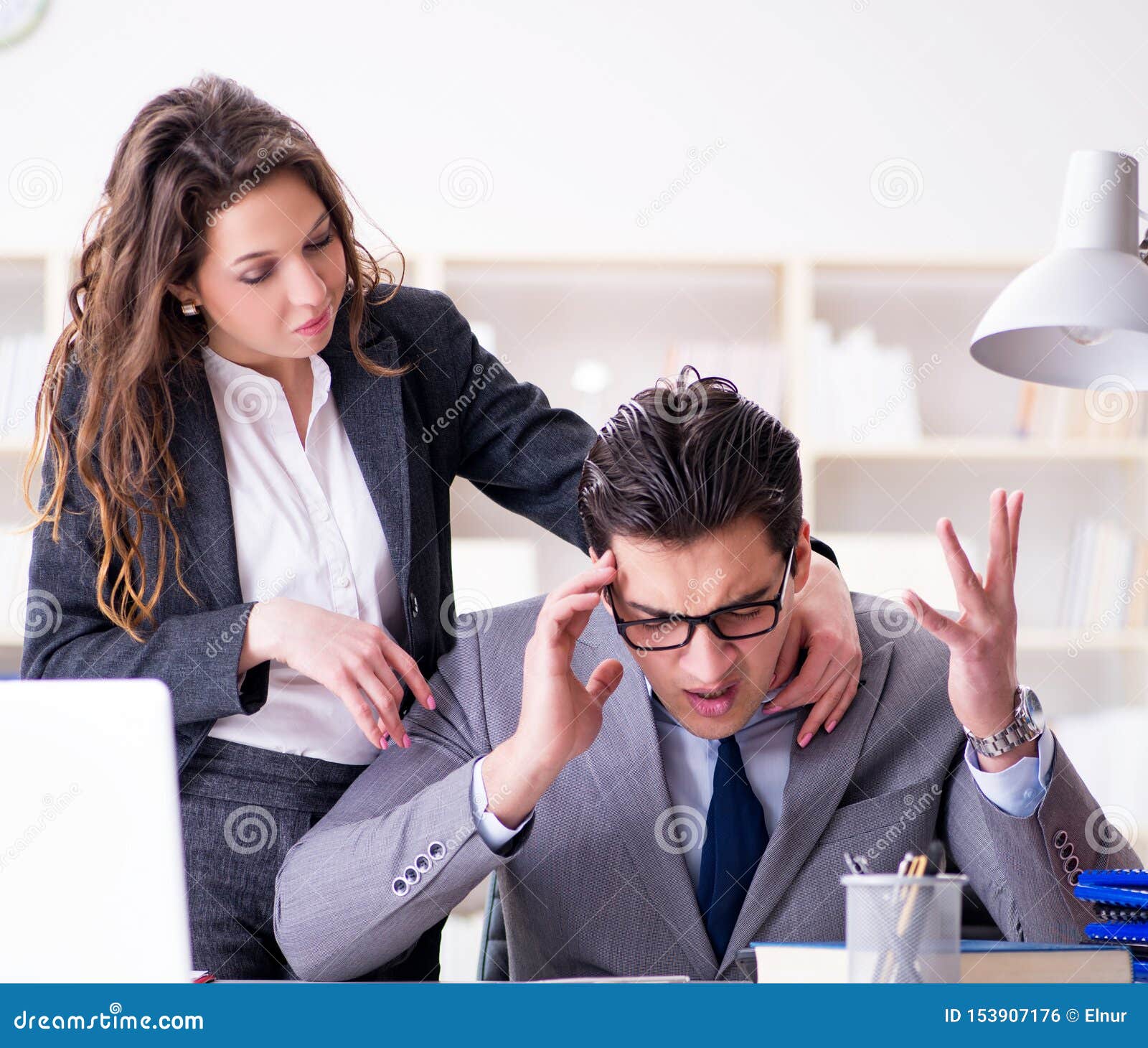 Unhappy Boss Having a Chat with His Secretary Stock Photo - Image of ...