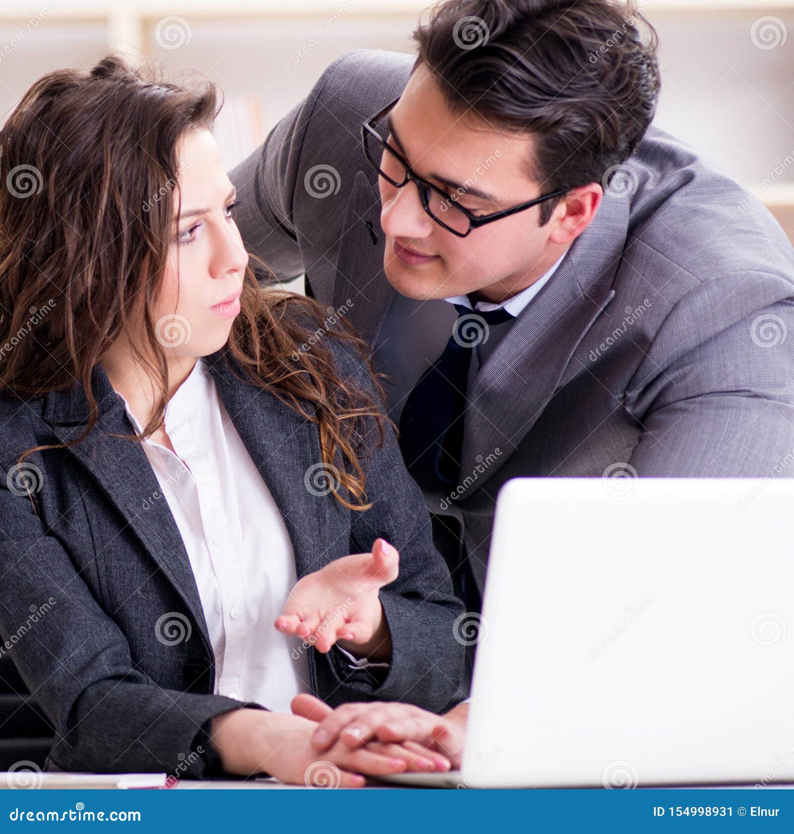 Unhappy Boss Having a Chat with His Secretary Stock Image - Image of ...