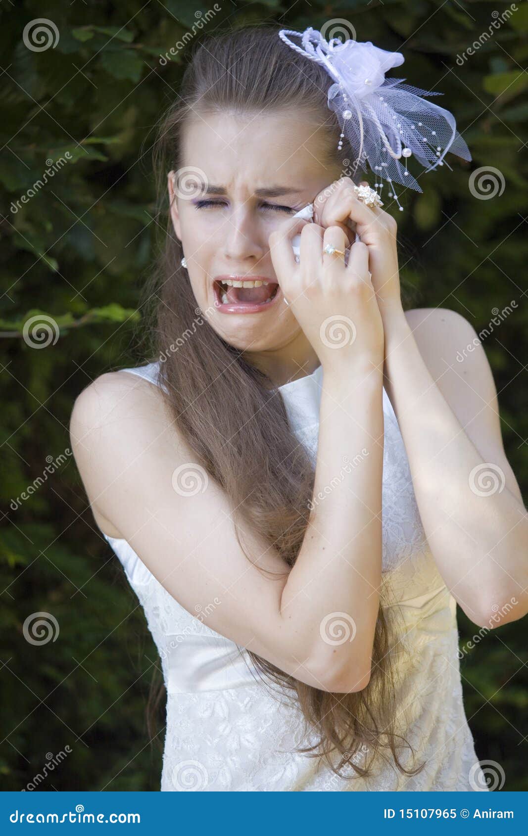 Unhappy bride crying stock image. Image of sadness, disappointed - 15107965