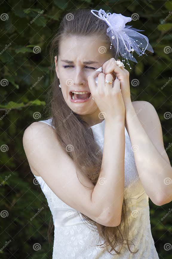 Unhappy bride crying stock image. Image of sadness, disappointed - 15107965
