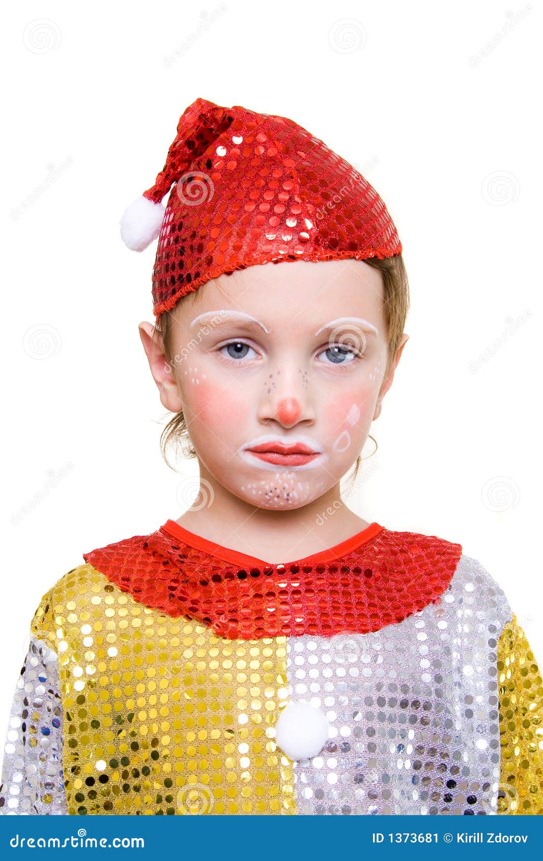 Unhappy clown stock image. Image of adorable, holiday - 1373681