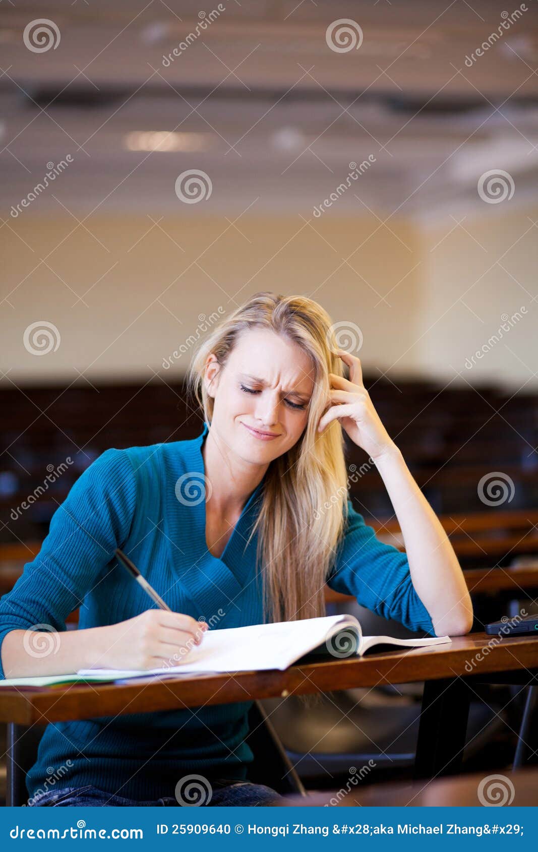 Unhappy college student stock photo. Image of education - 25909640