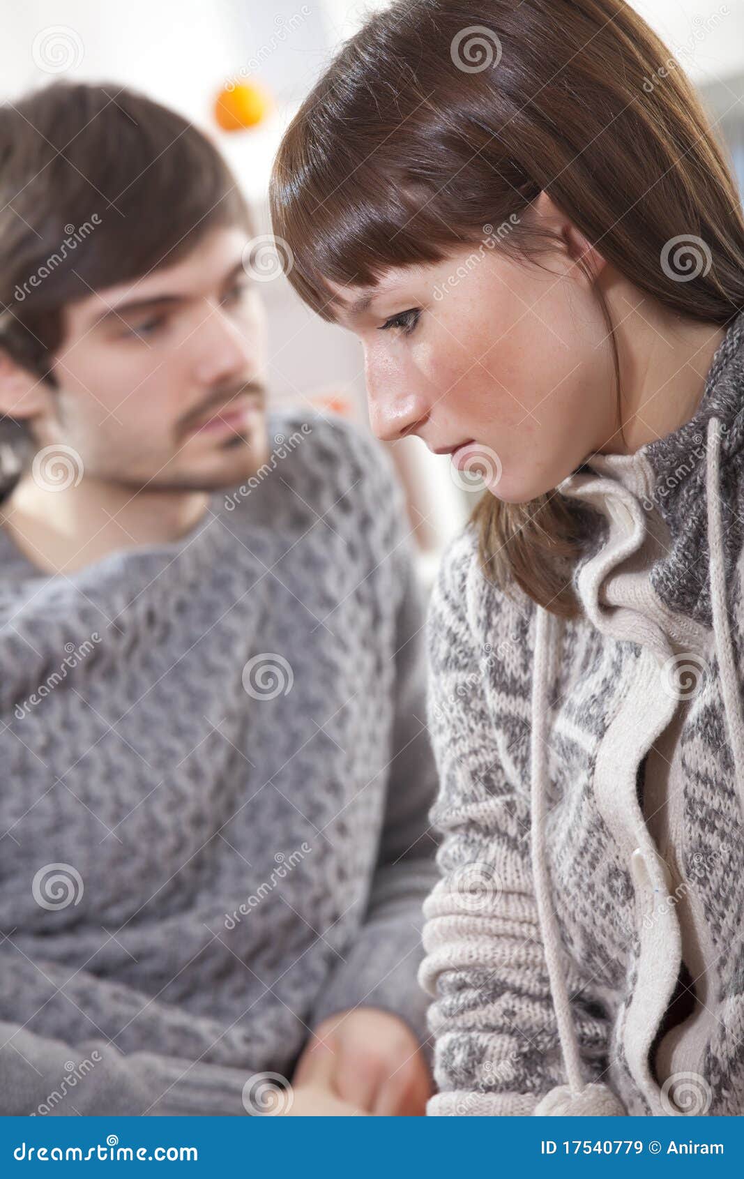 Unhappy couple at home stock image. Image of apartment - 17540779