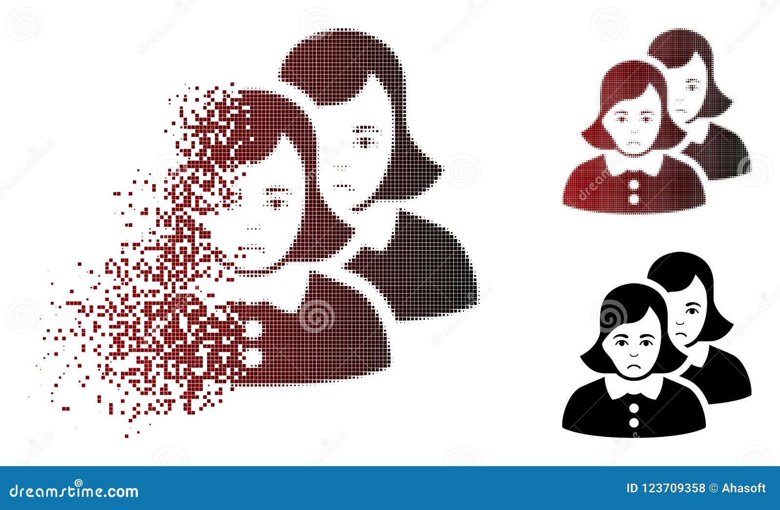 Unhappy Disappearing Pixelated Halftone Women Icon Stock Vector ... Unhappy Disappearing Pixelated Halftone Women Icon Stock Vector ...