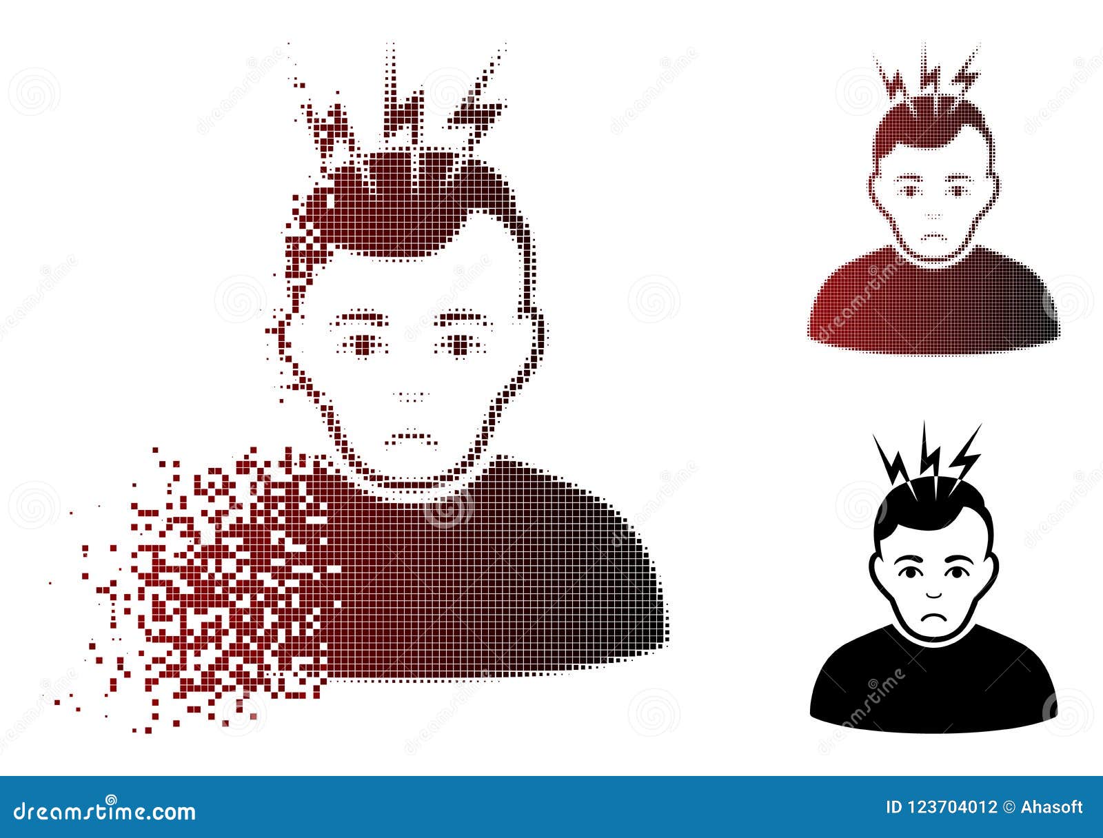 Unhappy Dissolving Pixelated Halftone Headache Icon Stock Vector ... Unhappy Dissolving Pixelated Halftone Headache Icon Stock Vector ...