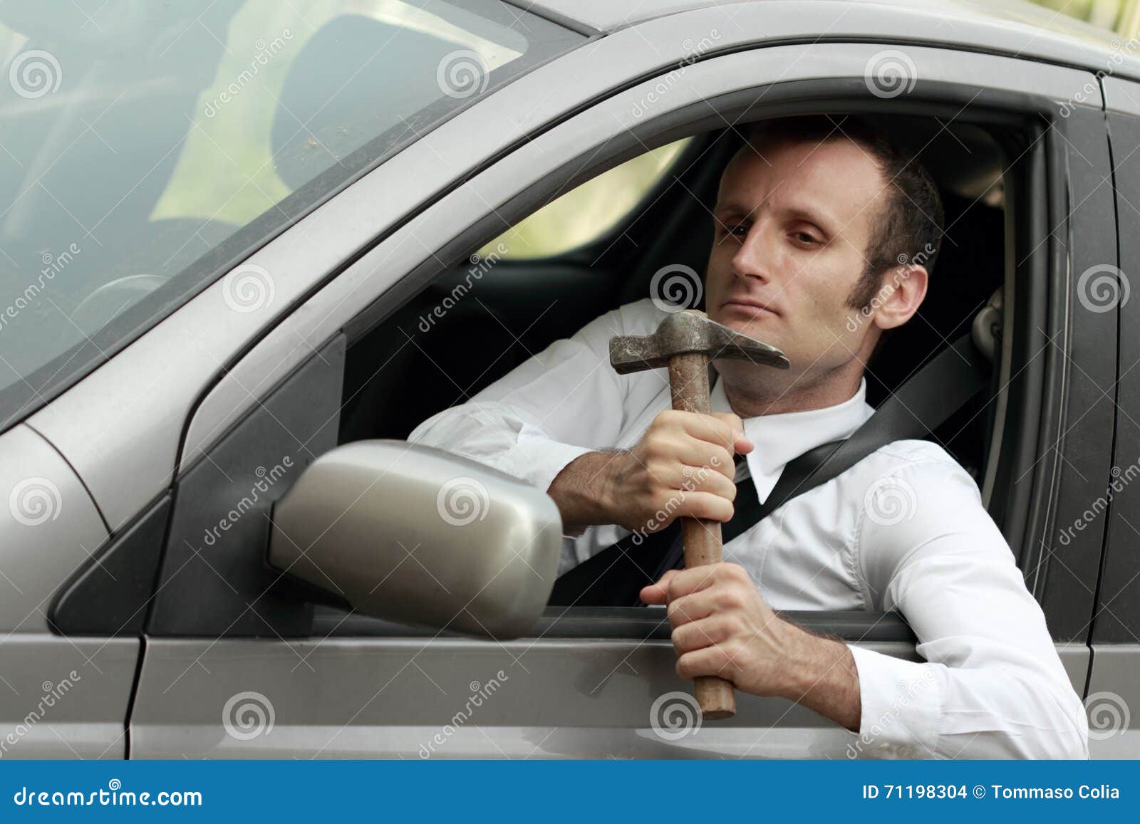 Unhappy driver in his car stock photo. Image of caucasian - 71198304