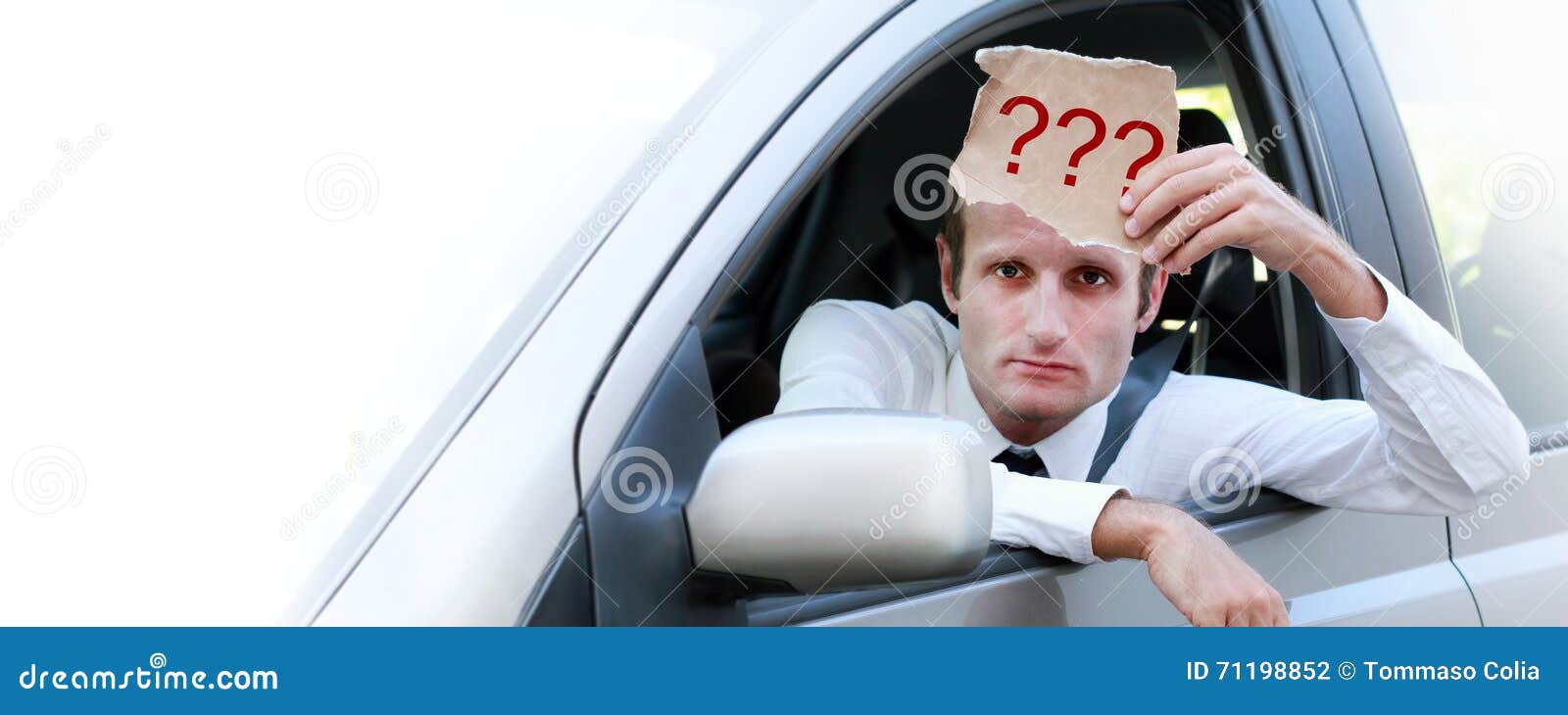 Unhappy driver in his car stock photo. Image of worried - 71198852