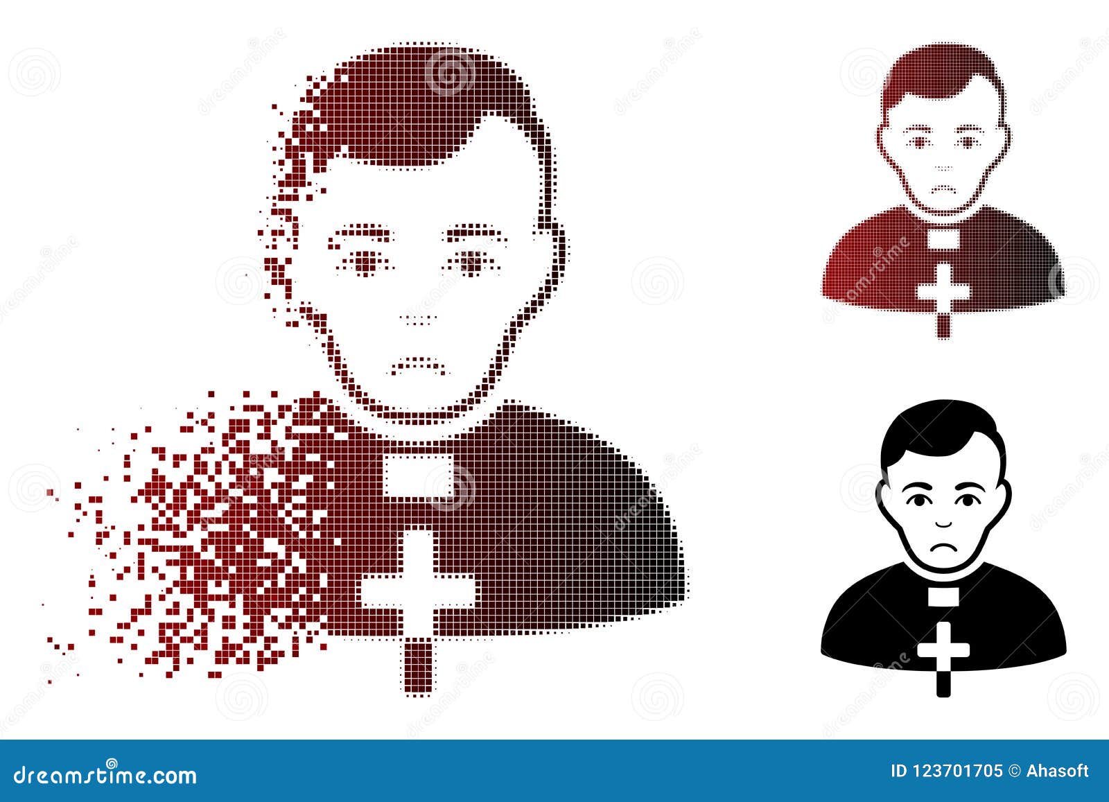 Dolor Disintegrating Pixelated Halftone Man Icon Vector Illustration ...