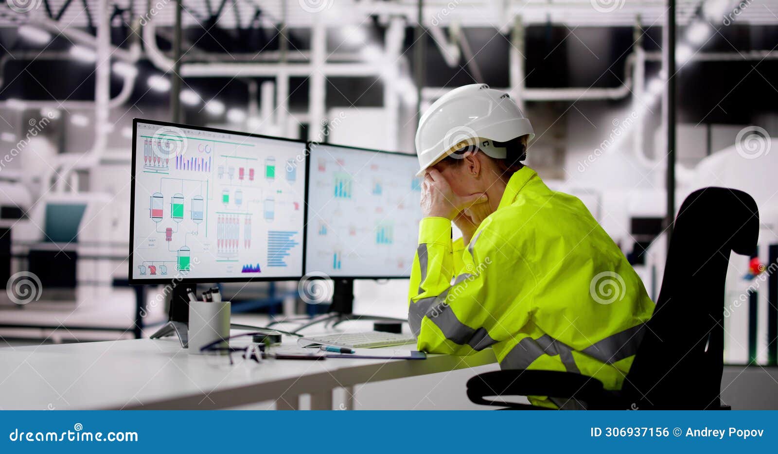Engineer Operator Using Scada System Stock Photography | CartoonDealer ...