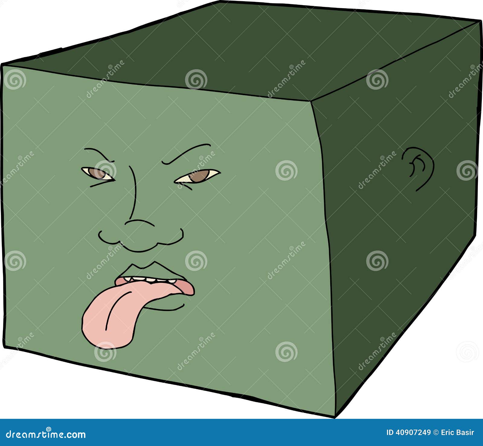 Unhappy Face on Cube stock vector. Illustration of ridiculing - 40907249