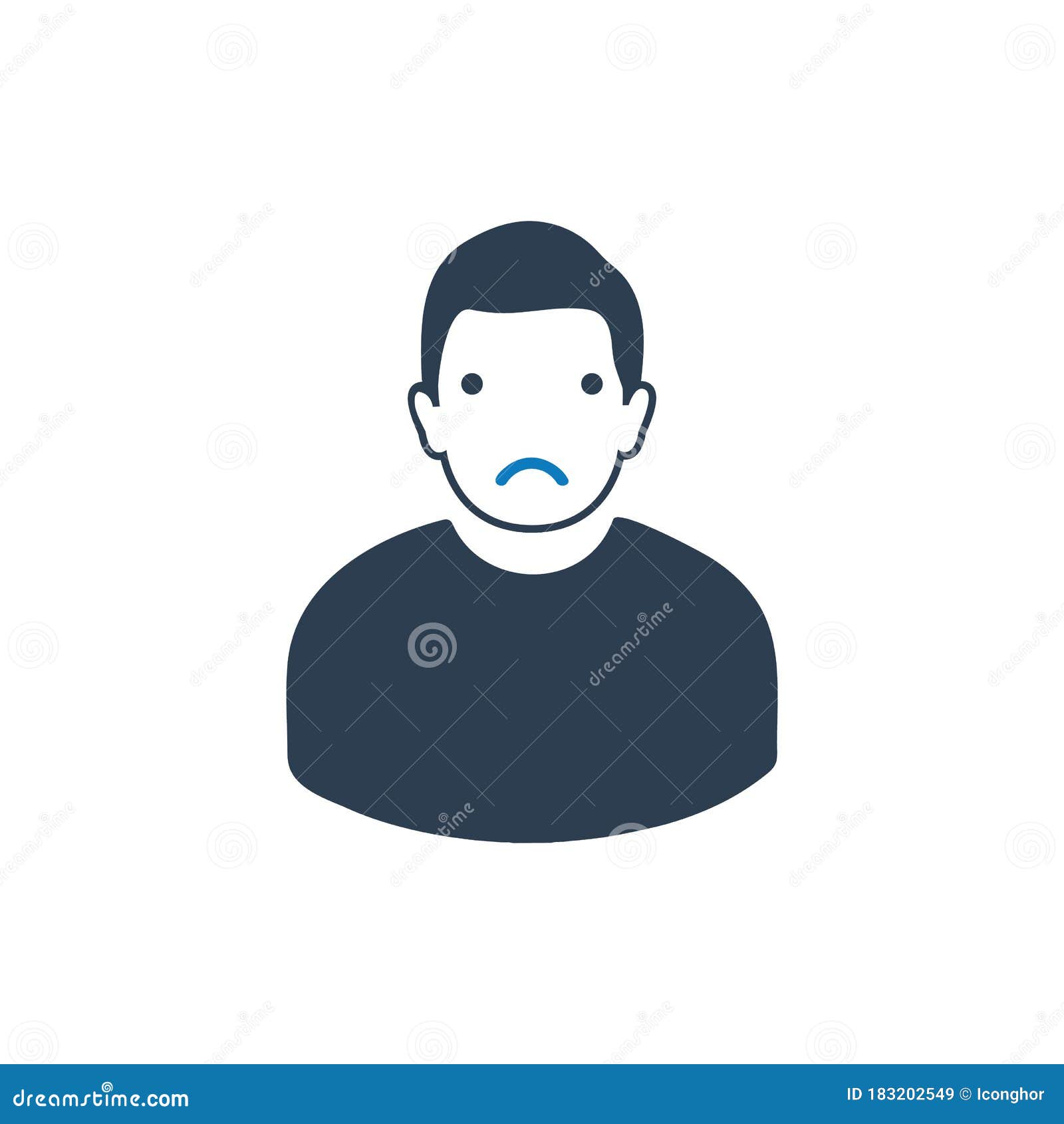 Unhappy Face Expression Icon. Stock Vector - Illustration of icon ...