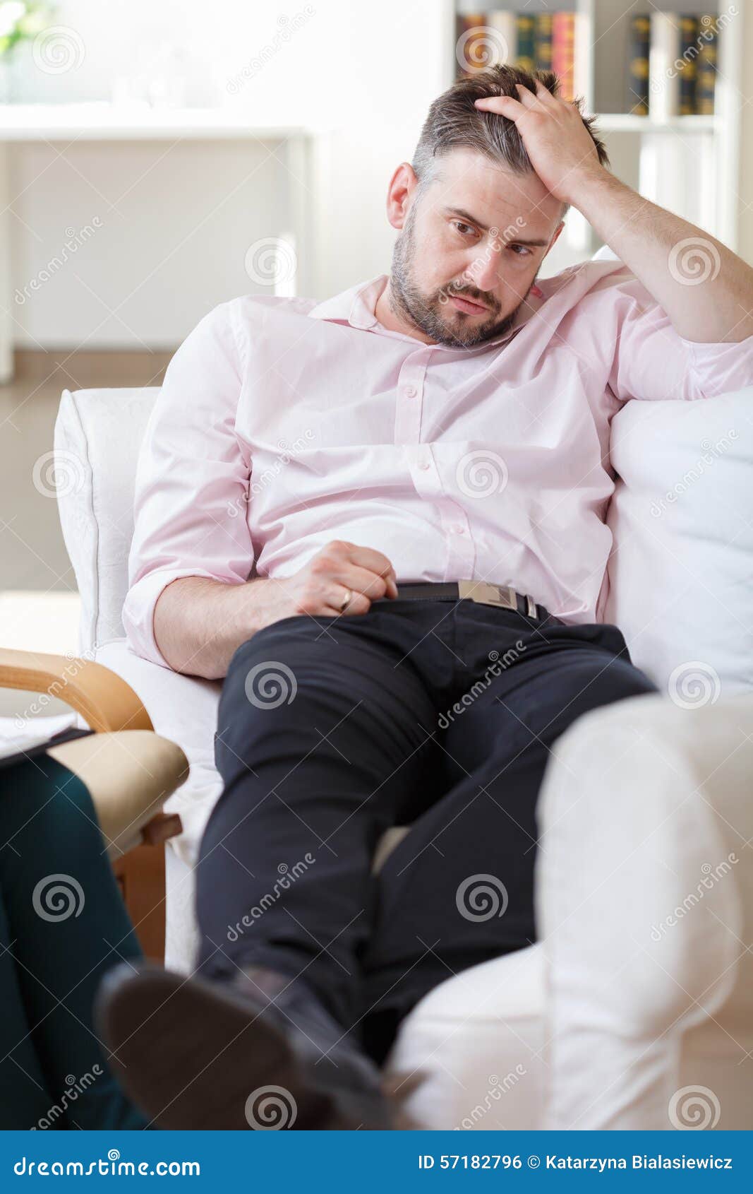 Unhappy Male with Mental Problem Stock Photo - Image of mental, sitting ...