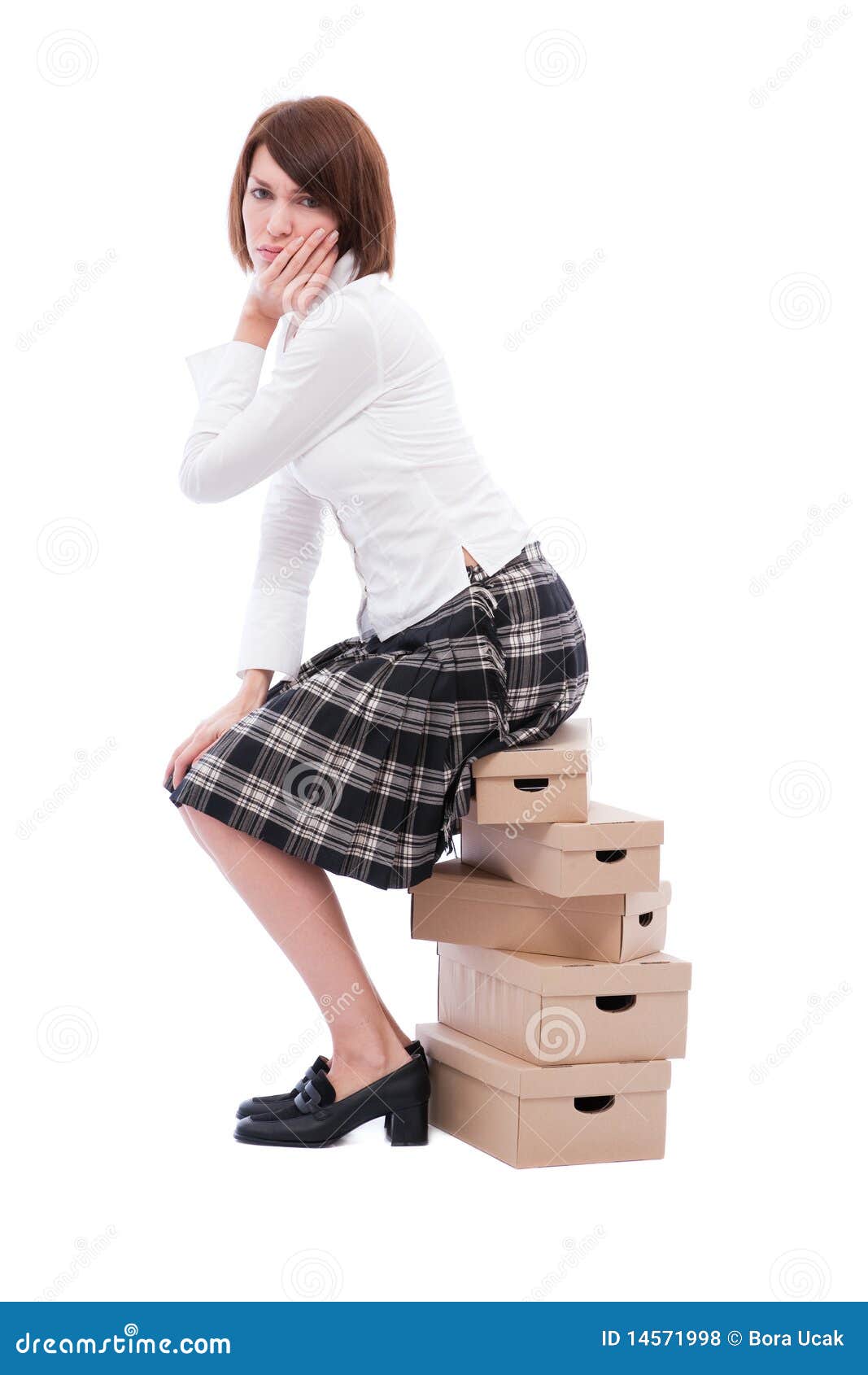Unhappy moving stock photo. Image of cardboard, bored - 14571998