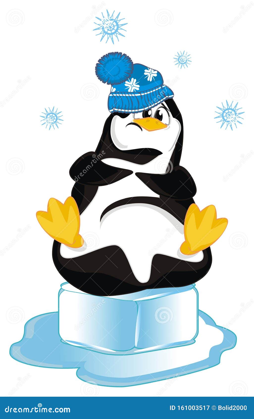Unhappy penguin sit stock illustration. Illustration of animal - 161003517