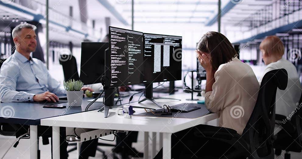 Unhappy Sad Developer Programmer Man in Stress Coding Software Stock ... Unhappy Sad Developer Programmer Man in Stress Coding Software Stock ...