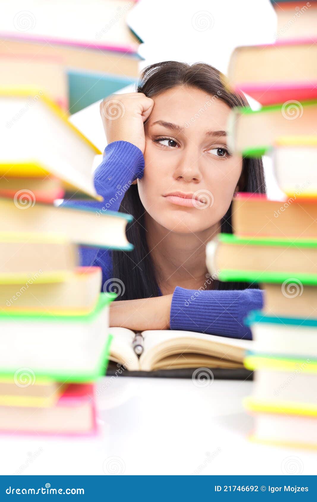 Unhappy student girl stock photo. Image of cheerful, frustrated - 21746692