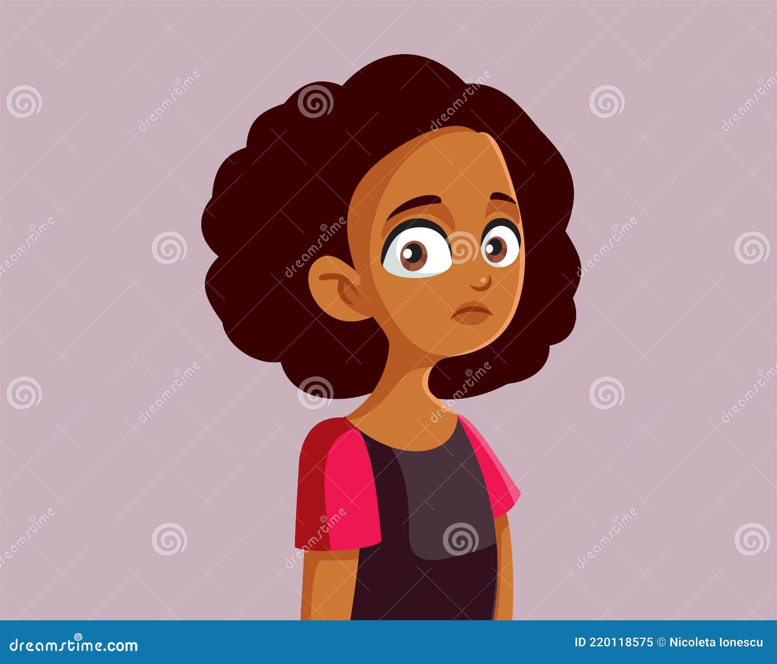 Sad African Teenage Girl Vector Illustration Stock Vector ... Sad African Teenage Girl Vector Illustration Stock Vector ...