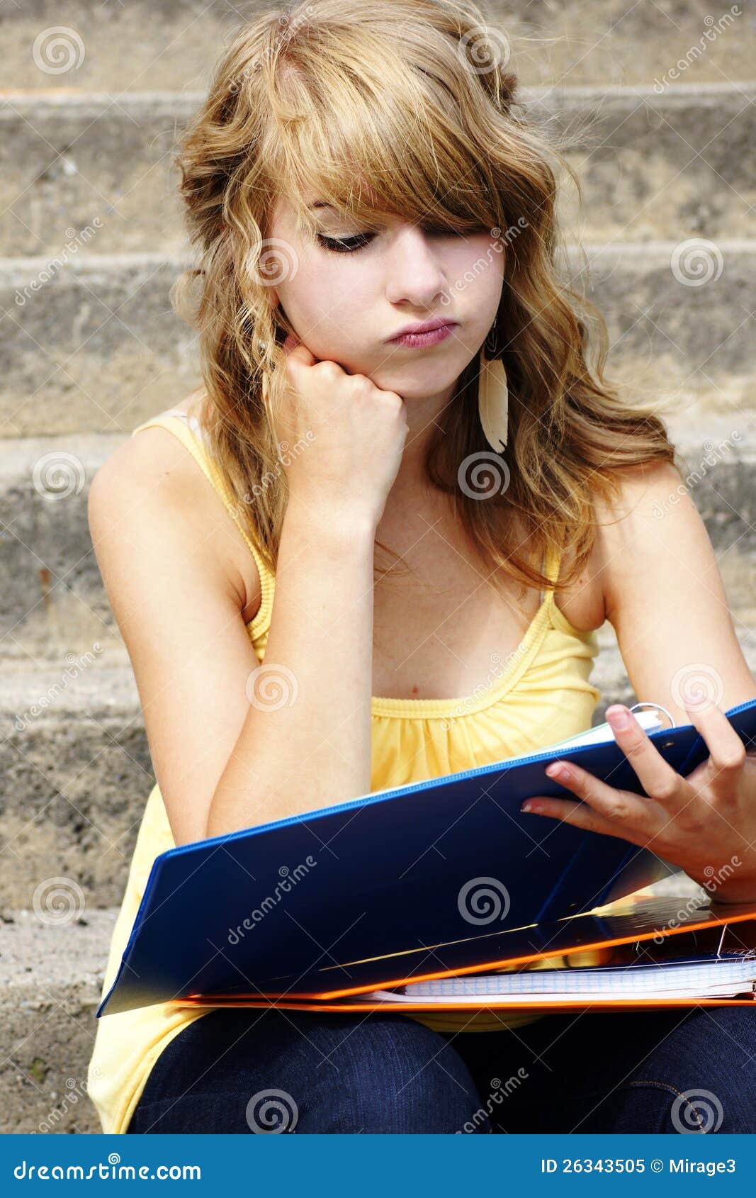 Unhappy teen student stock image. Image of face, emotion - 26343505