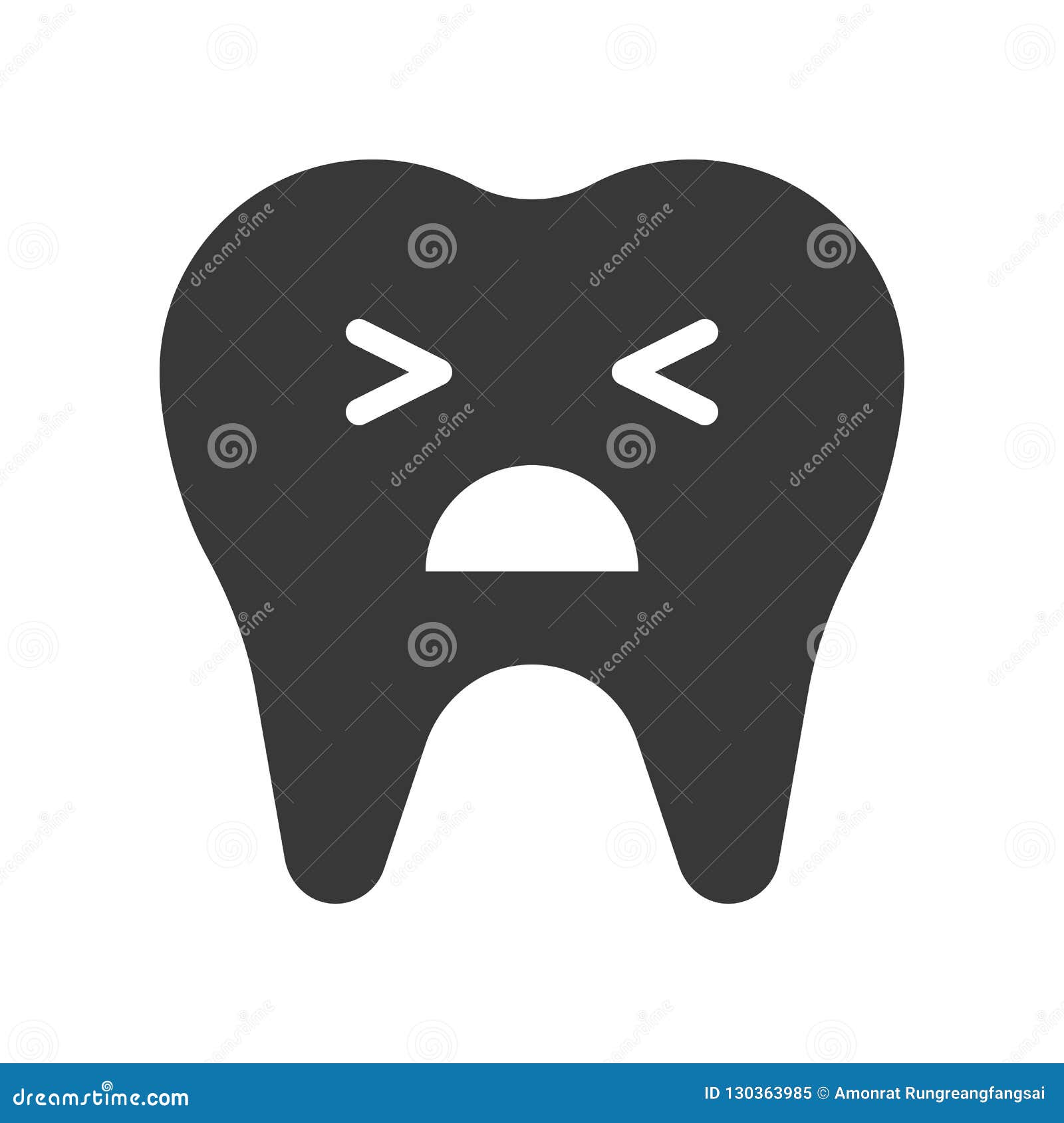 Unhappy Tooth Crying, Dental Related Solid Icon Stock Vector ...