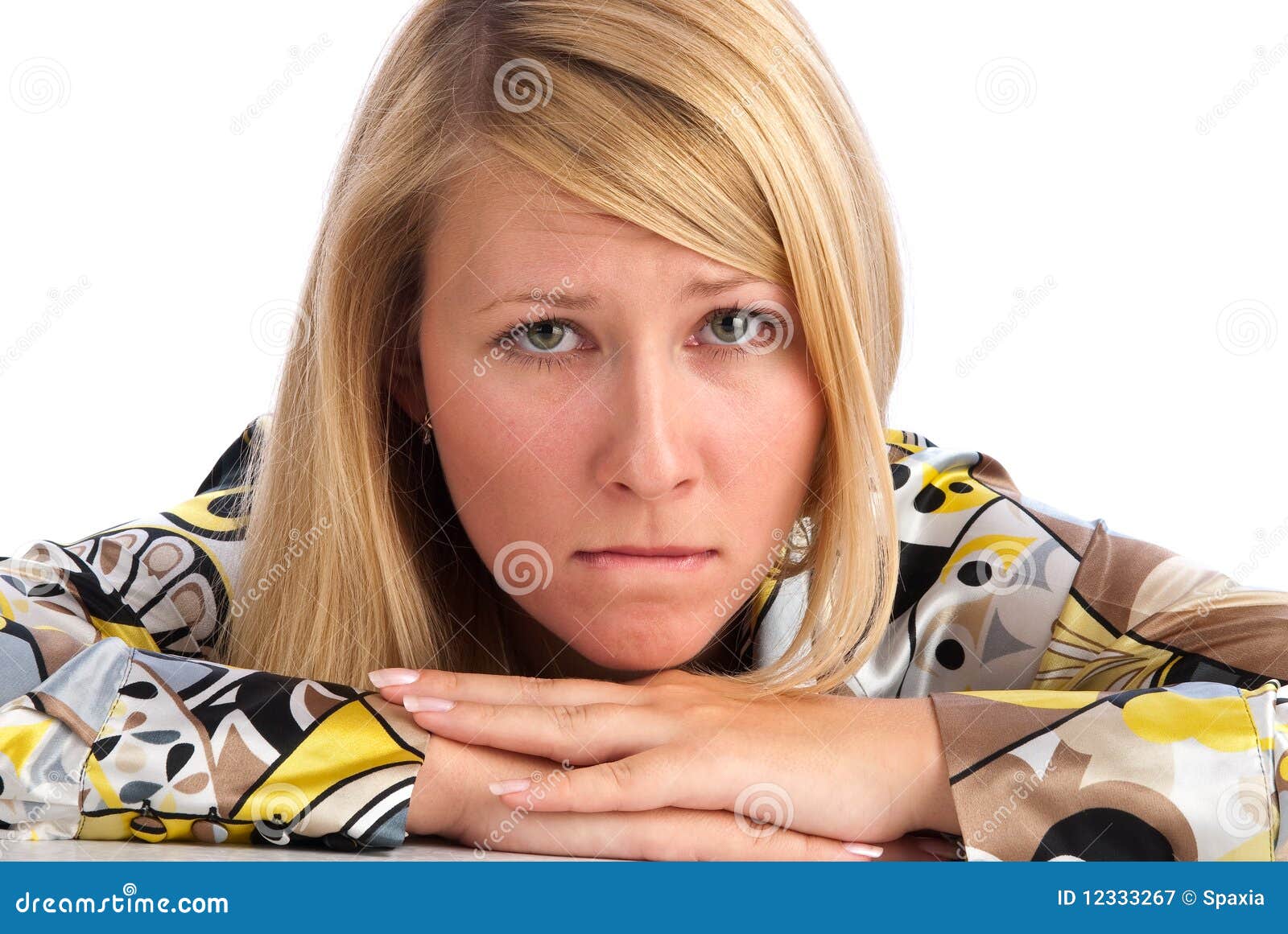 Unhappy woman stock image. Image of horizontal, caucasian - 12333267