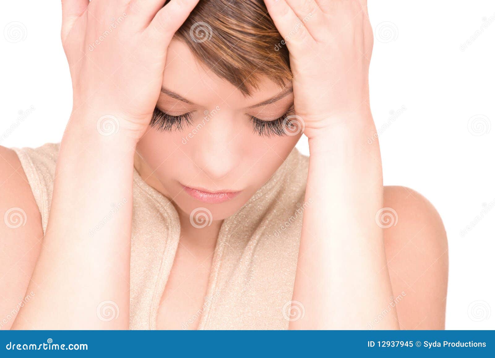 Unhappy woman stock image. Image of crisis, desperation - 12937945