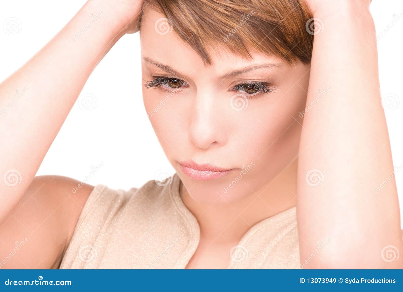 Unhappy woman stock image. Image of expression, depressed - 13073949