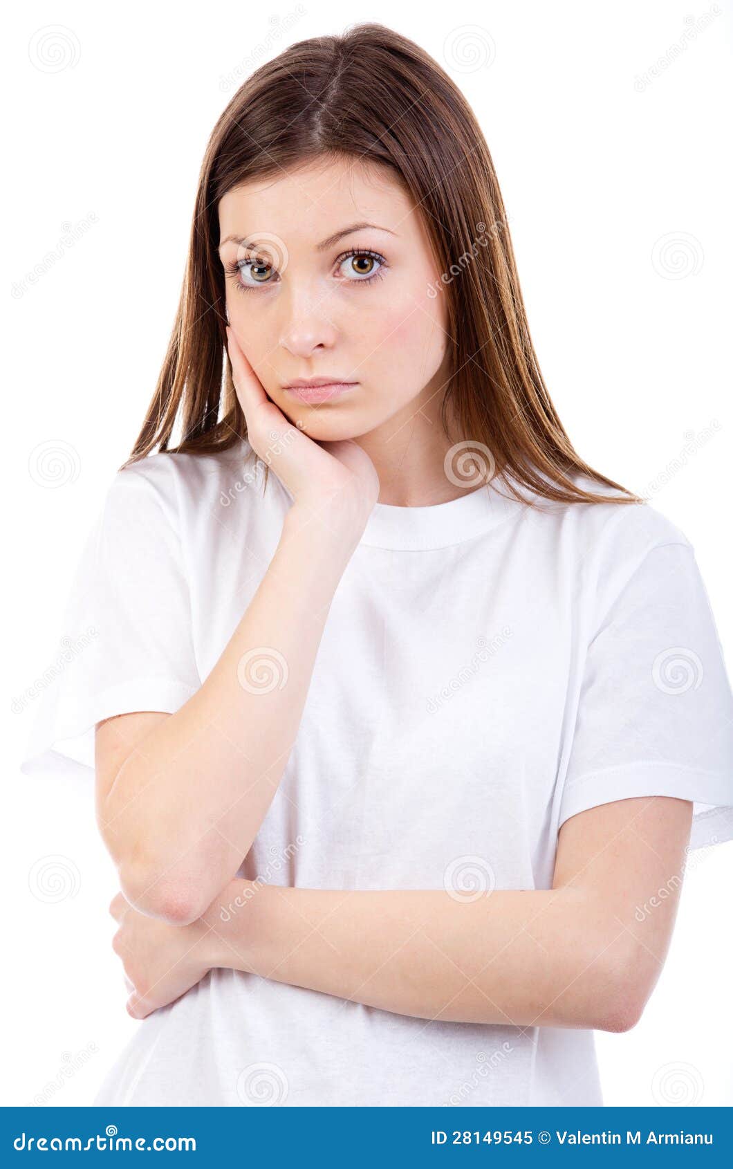 Unhappy woman stock image. Image of student, caucasian - 28149545