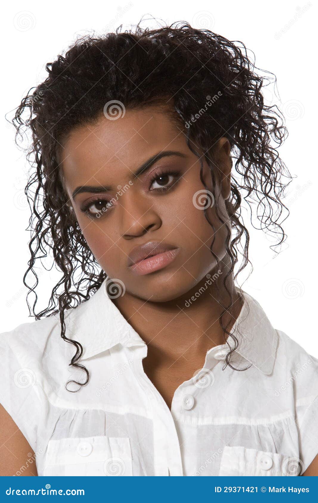 Unhappy Woman stock image. Image of africanamerican, isolated - 29371421
