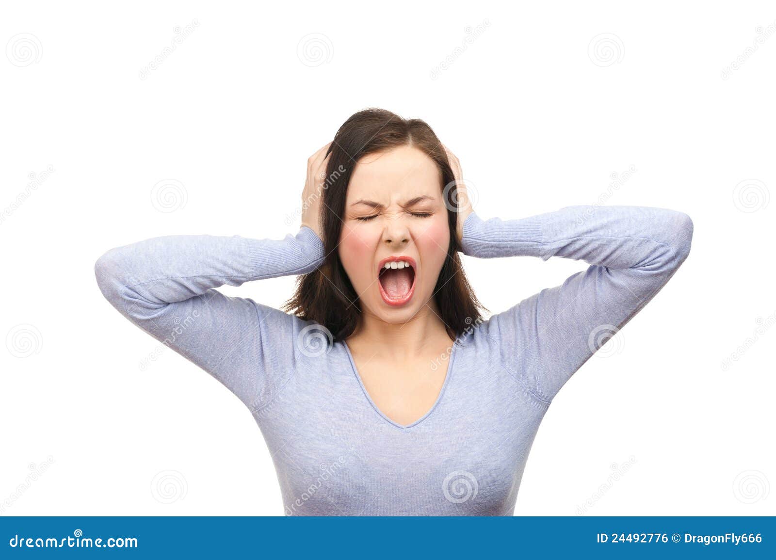 Unhappy woman screaming stock photo. Image of headache - 24492776