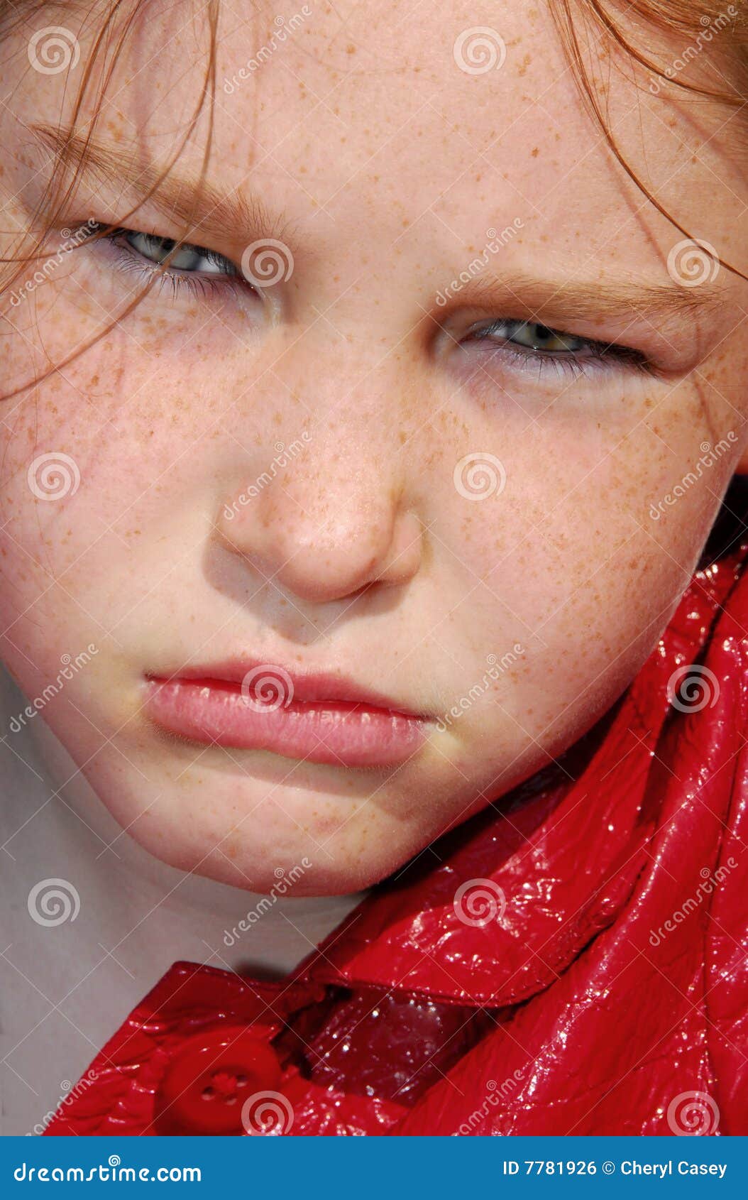 Unhappy young girl stock photo. Image of expression, redhead - 7781926