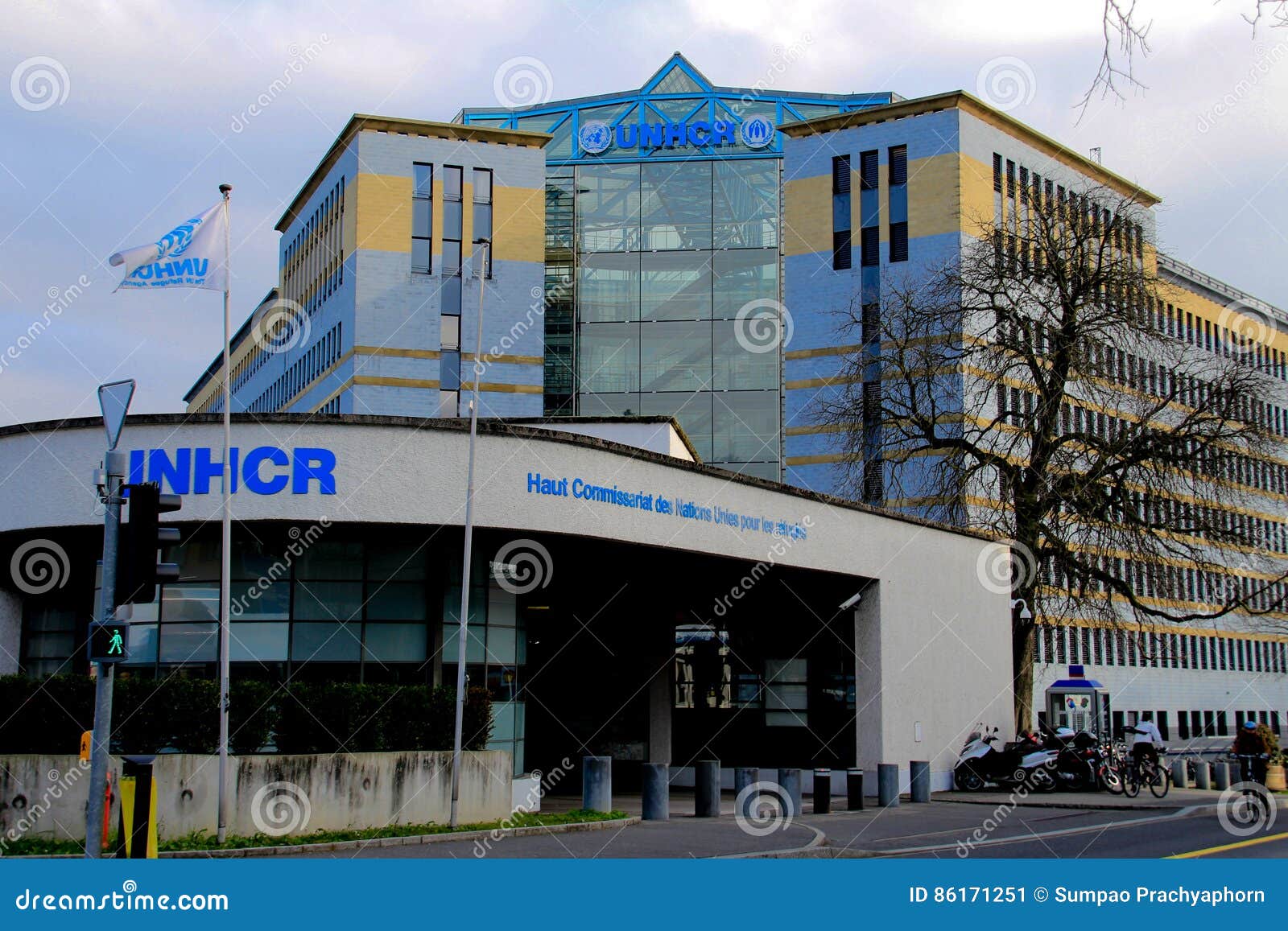 UNHCR fotografia editoriale. Immagine di bandierine, sedi - 86171251