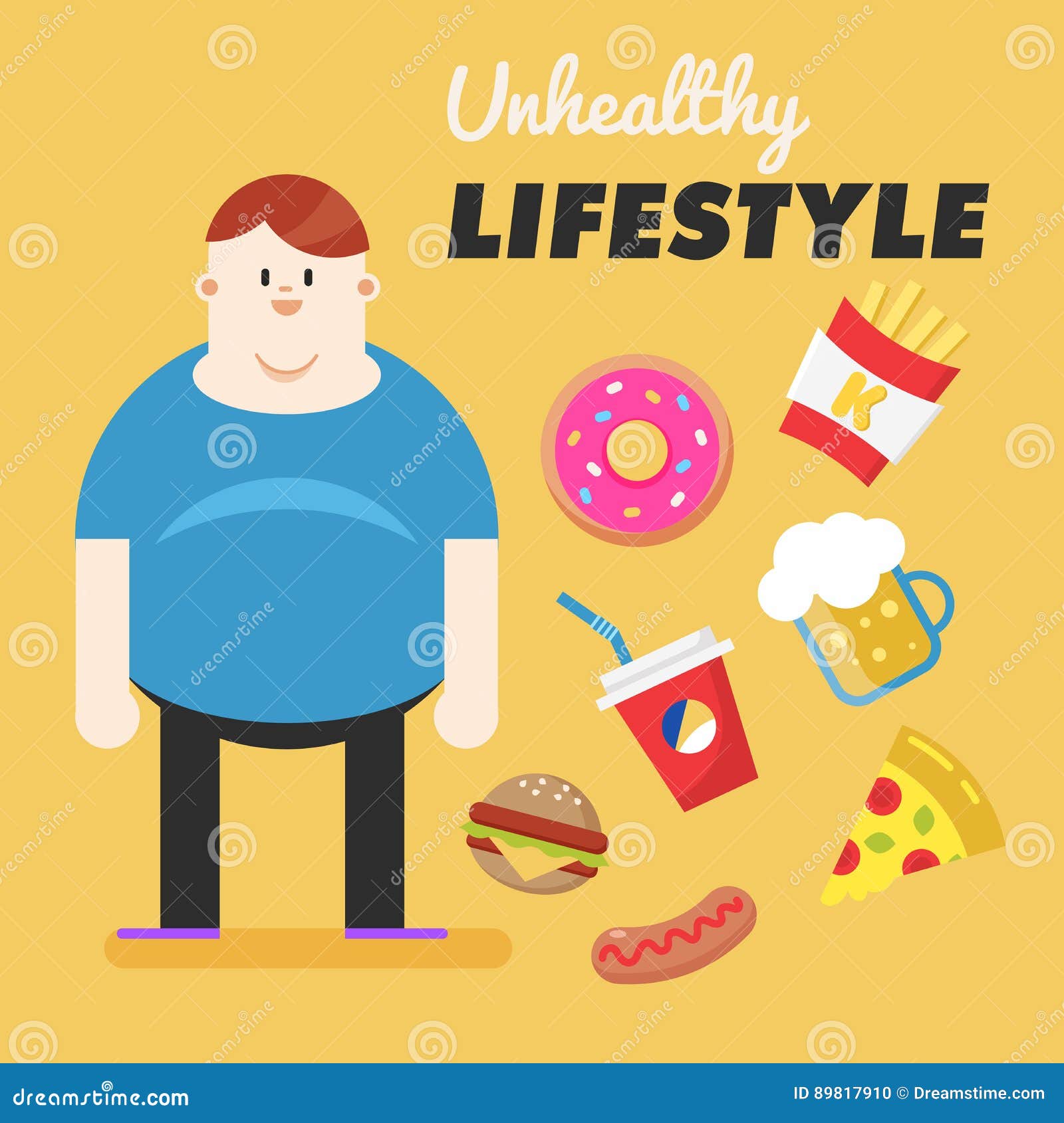 Unhealthy Lifestyle. Concept of Unhealthy Lifestyle. Fat Man and His ... Unhealthy Lifestyle. Concept of Unhealthy Lifestyle. Fat Man and His ...
