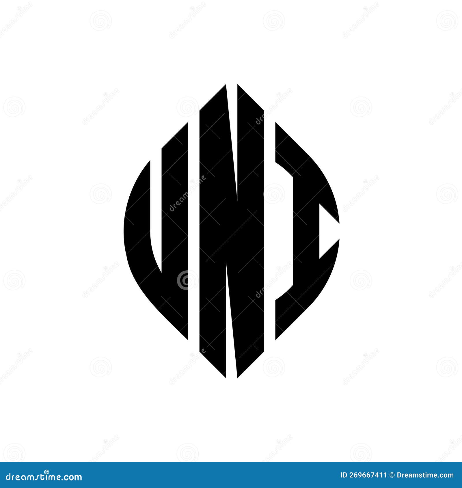 UNI Circle Letter Logo Design with Circle and Ellipse Shape. UNI ...