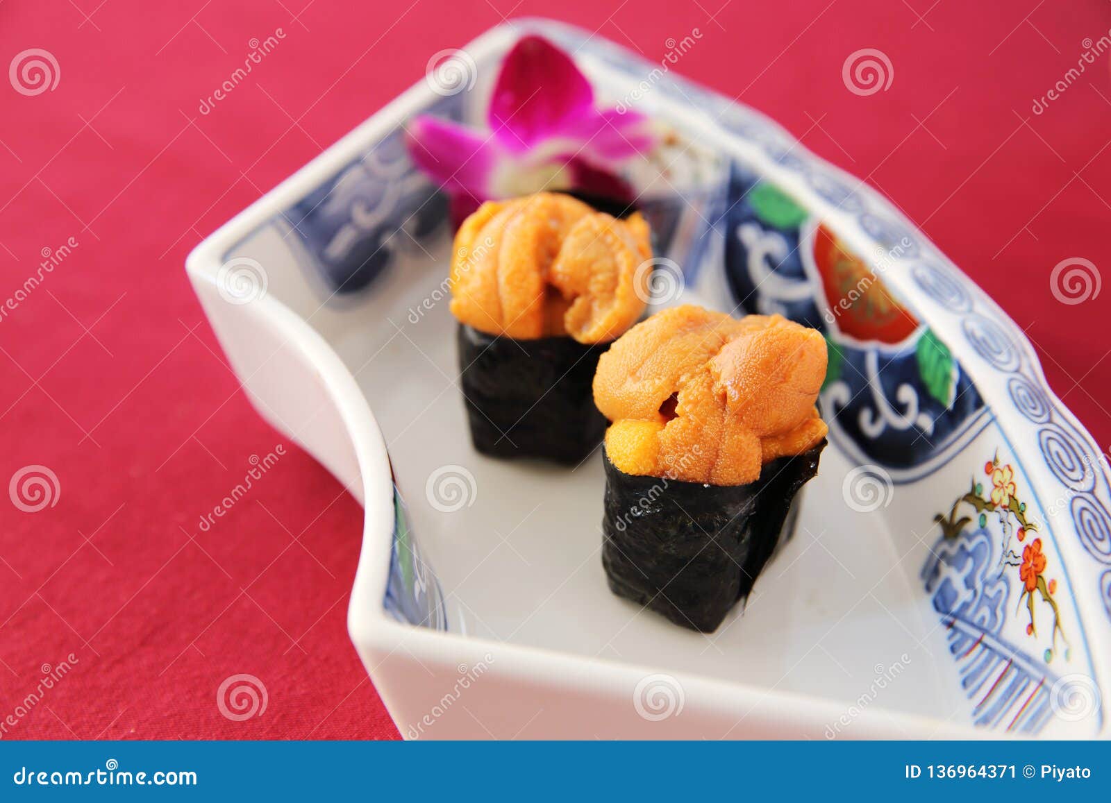 Uni roll set stock image. Image of fresh, gourmet, green - 136964371