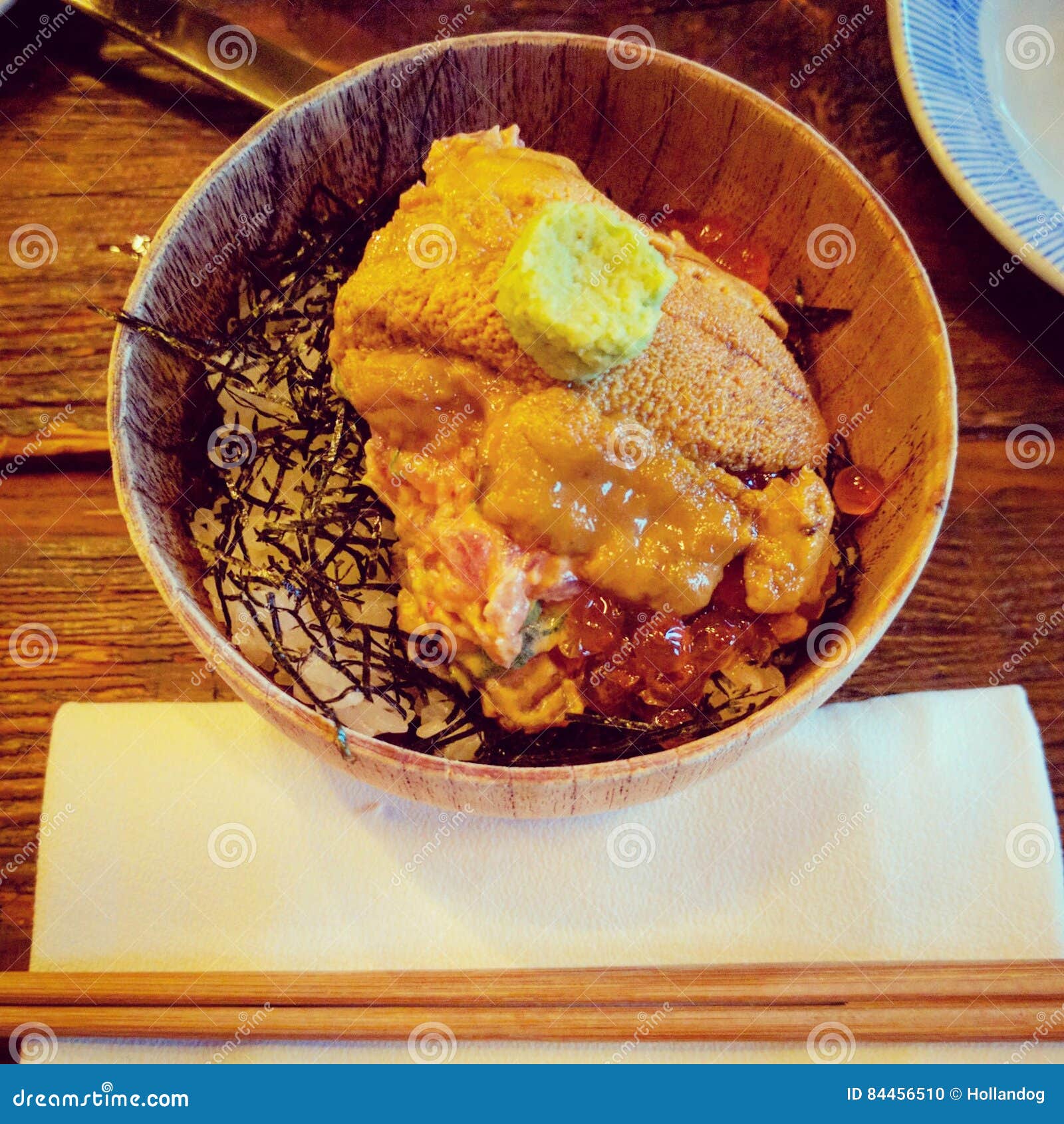 Uni sashimi over rice stock photo. Image of hokkaido - 84456510