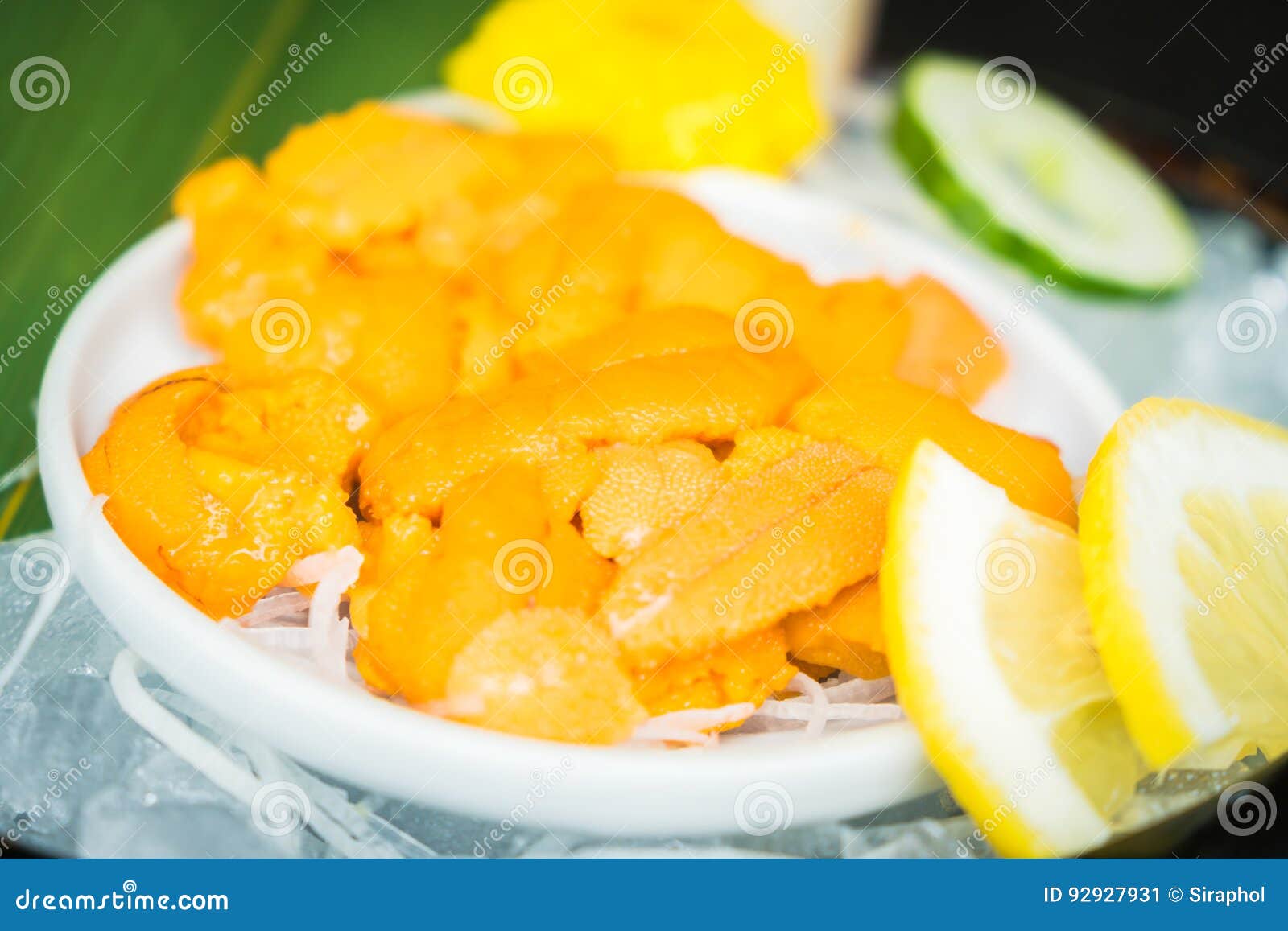 Uni sashimi stock image. Image of short, orange, sushi - 92927931