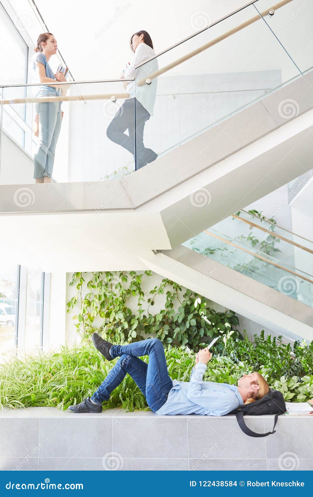 Uni Students Taking a Break in School Stock Photo - Image of college ...