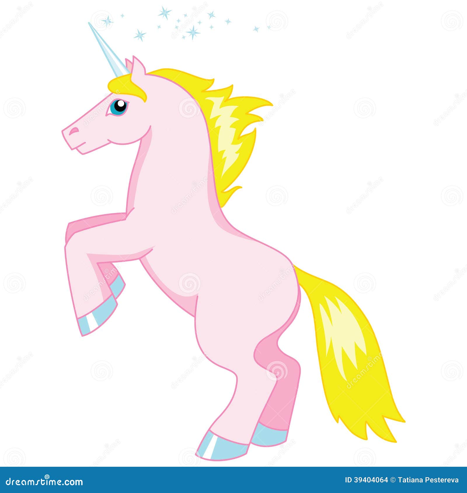 Unicórnio cor-de-rosa ilustração do vetor. Ilustração de cartoon - 39404064