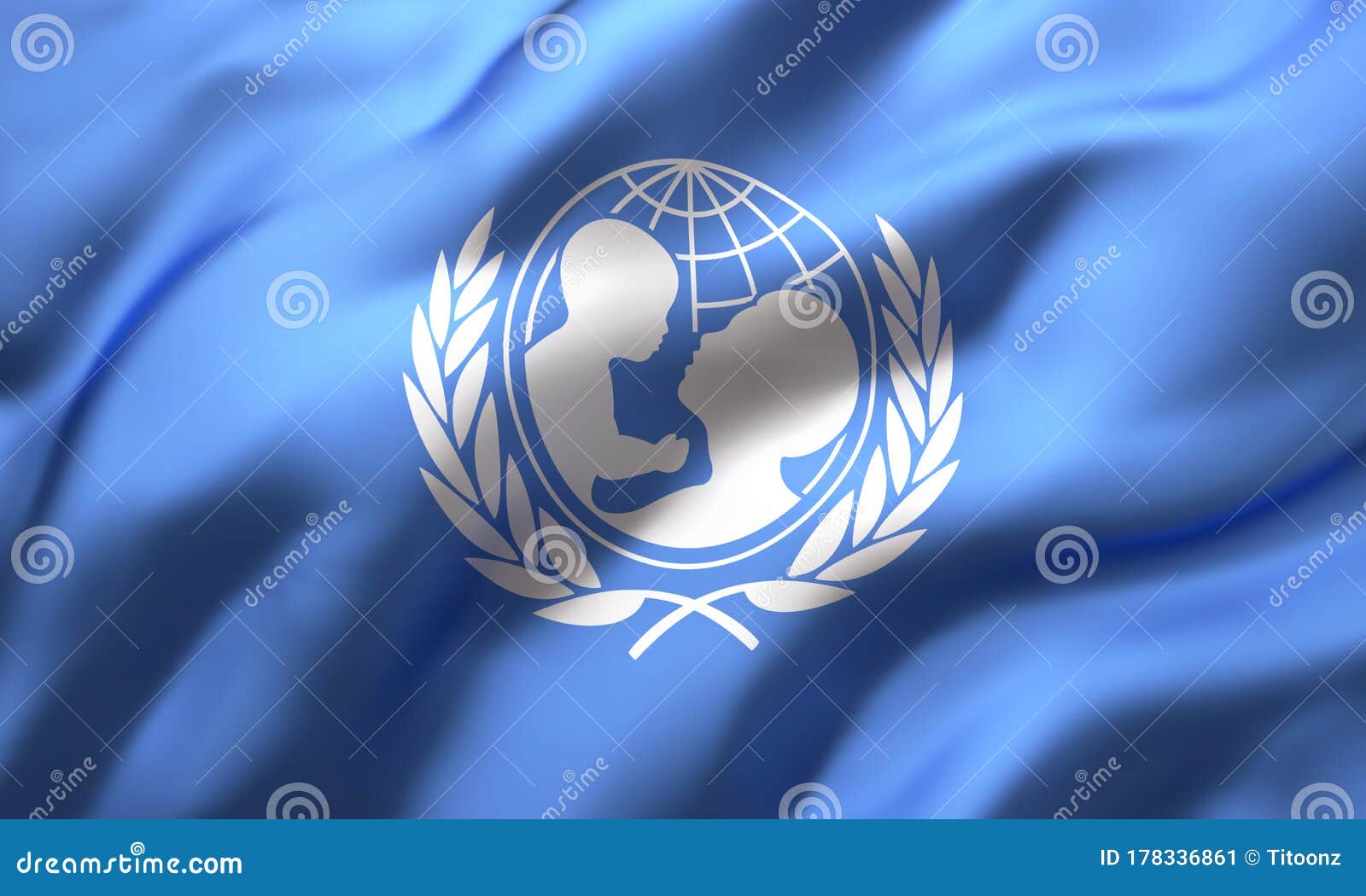 UNICEF Flag Waving in the Wind Editorial Photo - Illustration of blue ...