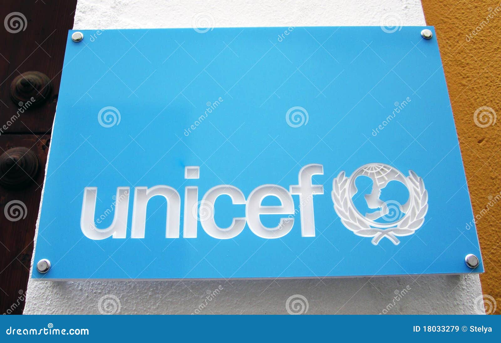 UNICEF Sign with Logo editorial stock image. Image of development ...