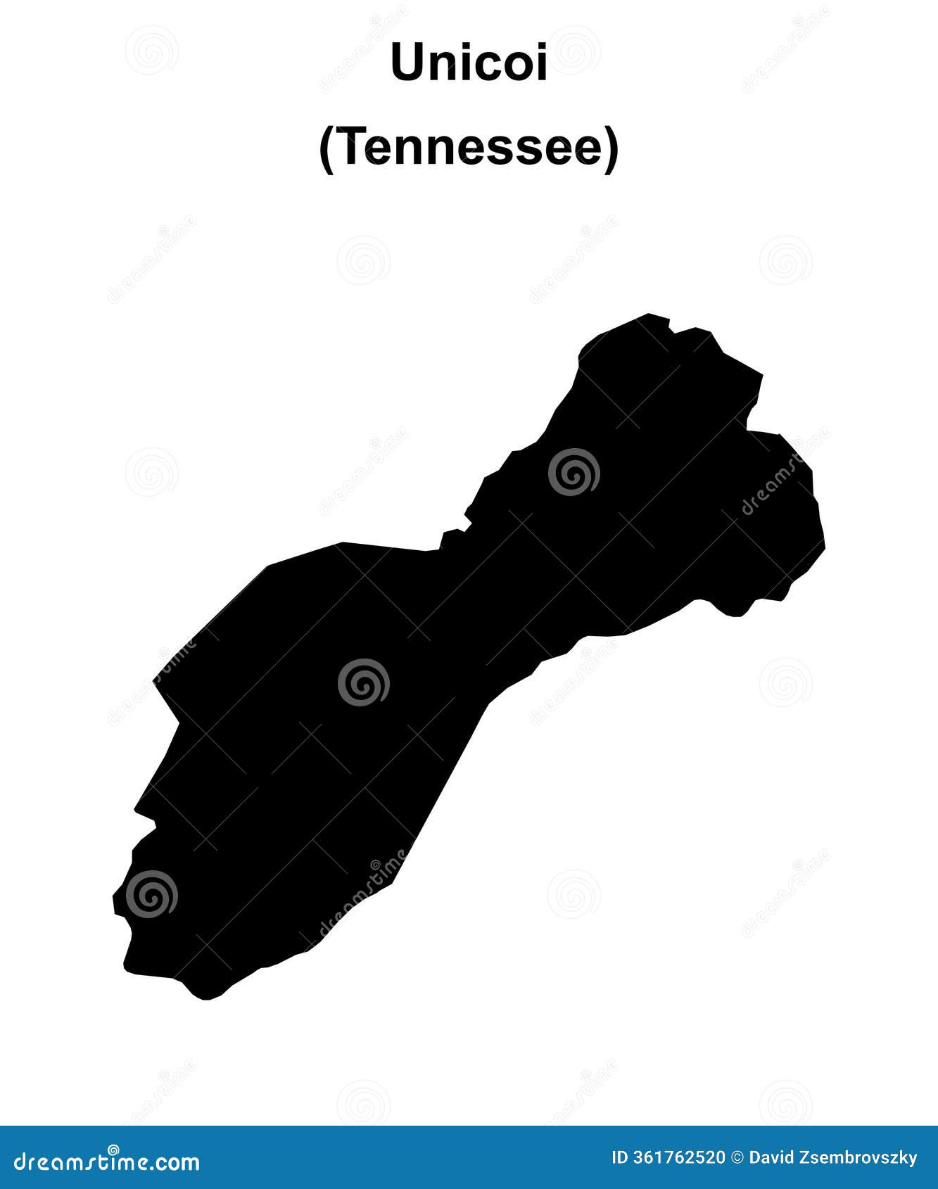 Unicoi outline map stock illustration. Illustration of tourism - 361762520