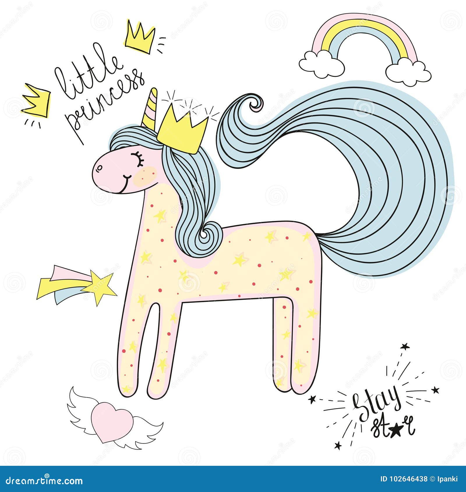 Unicorn Hand Drawn Sketch with Patches, Types Stock Vector ...