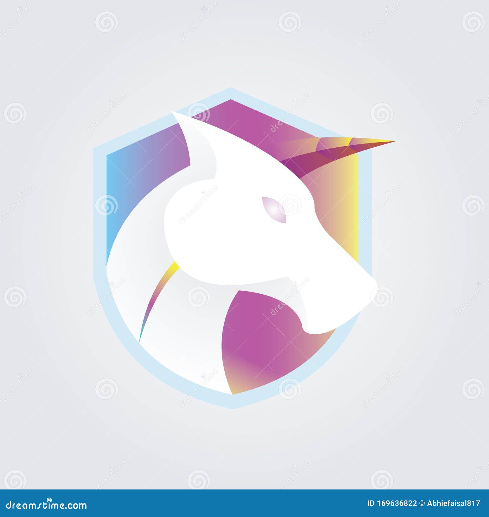 Unicorn Head Logo on a Shield Cartoon Vector Stock Vector ...