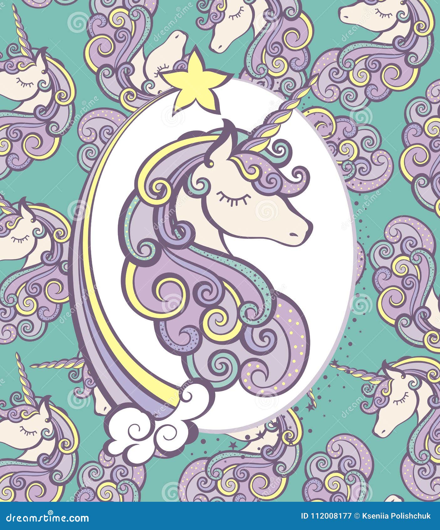 Unicorn Head Vector Design in Frame Stock Vector - Illustration of ...