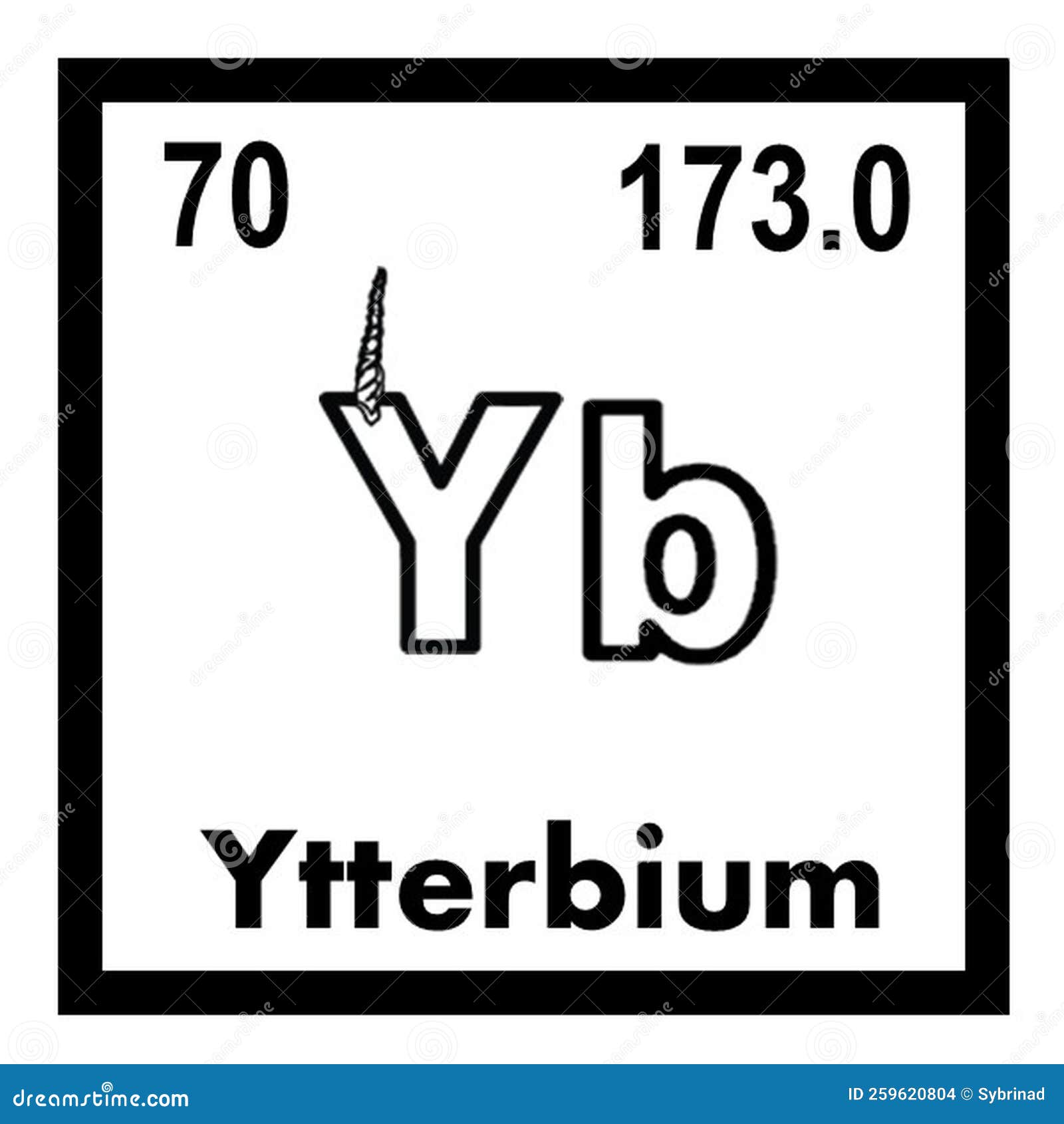 Unicorn Horn Periodic Symbol - Ytterbium Stock Illustration ... Unicorn Horn Periodic Symbol - Ytterbium Stock Illustration ...