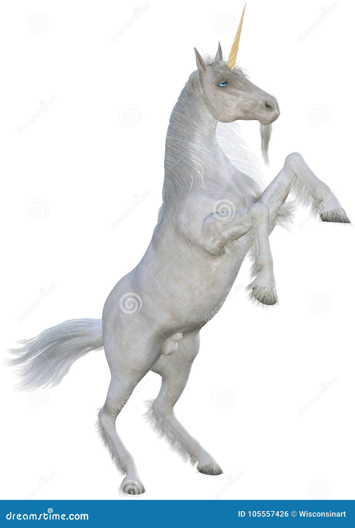 Unicorn Horse Rearing Up Isolated Stock Foto - Illustration of macht ...